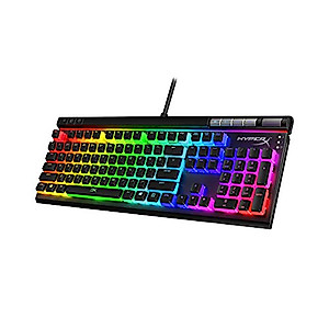 HyperX Alloy Elite 2 – Mechanical Gaming Keyboard, Software-Controlled Light & Macro Customization, ABS Pudding Keycaps, Media Controls, RGB LED Backlit, Linear Switch, HyperX Red,Black