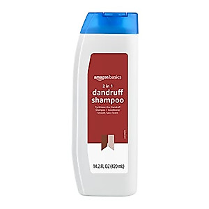 Amazon Basics 2-in-1 Dandruff Shampoo and Conditioner for Men, Smooth Spice Scent, 14.2 Fluid Ounces, Pack of 6