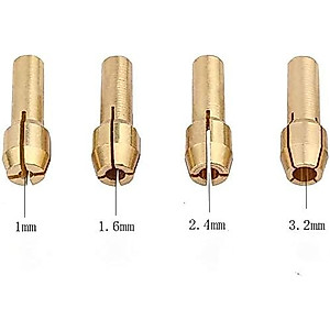 2 Set of Brass Collet Fits Dremel Rotary Tools Including 1mm/1.6mm/2.3mm/3.2mm