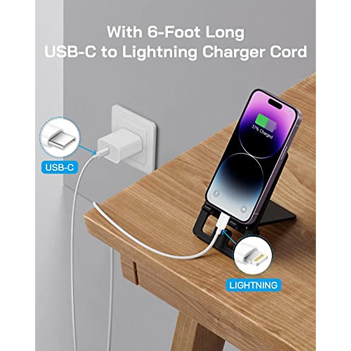 juusmart iPhone Fast Charger Cable, 2-Pack【MFi Certified】 iPhone Charger Fast Charging 6ft Cable for iPhone 14/13/13 Pro /12/12Pro/Max/11/11Pro/XS/Max/XR/X/8/8Plus