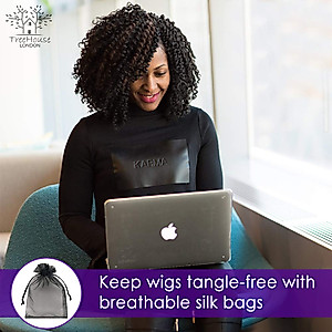 TreeHouse London XL Breathable Felt Wig Storage Travel Case & Yarn Storage Bag, Collapsible Container & Lid, 11" High, Wig Holder Case for Men & Women, Cosmetic Closet Organizer Bag