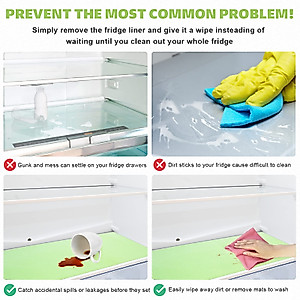 8pcs Refrigerator Liners for Shelves Washable, Fridge Shelf Liners Nonslip, Refrigerator Mats Liner for Glass Shelves, Shinywear Fridge Liners for Freezer Cupboard Cabinet Drawer, Clear