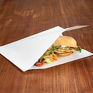 Restaurantware Bag Tek 10" x 9" Double Open Bags 100 Large Deli Paper Sheets - Disposable Greaseproof White Paper Deli Wrap Liners For Snacks Cookies And More