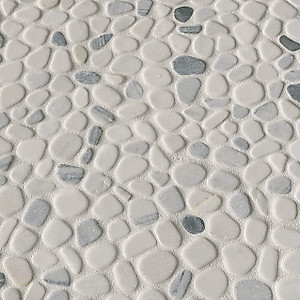 MSI Black and White Pebbles Marble Tile for Kitchen Backsplash, Wall Tile for Bathroom, Floor Tile, and Shower Wall Tile, Sample