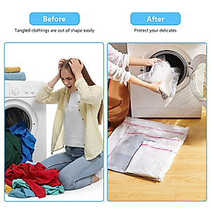 4Pcs Mesh Laundry Bags, Lingerie Bags for Washing Delicates,Mesh Wash Bags for Toy Storage & Cleaning, Travel Storage Organizer Bag, Dorm Room Essentials (1 Large, 1 Medium, 2 Small) - MIAETFH