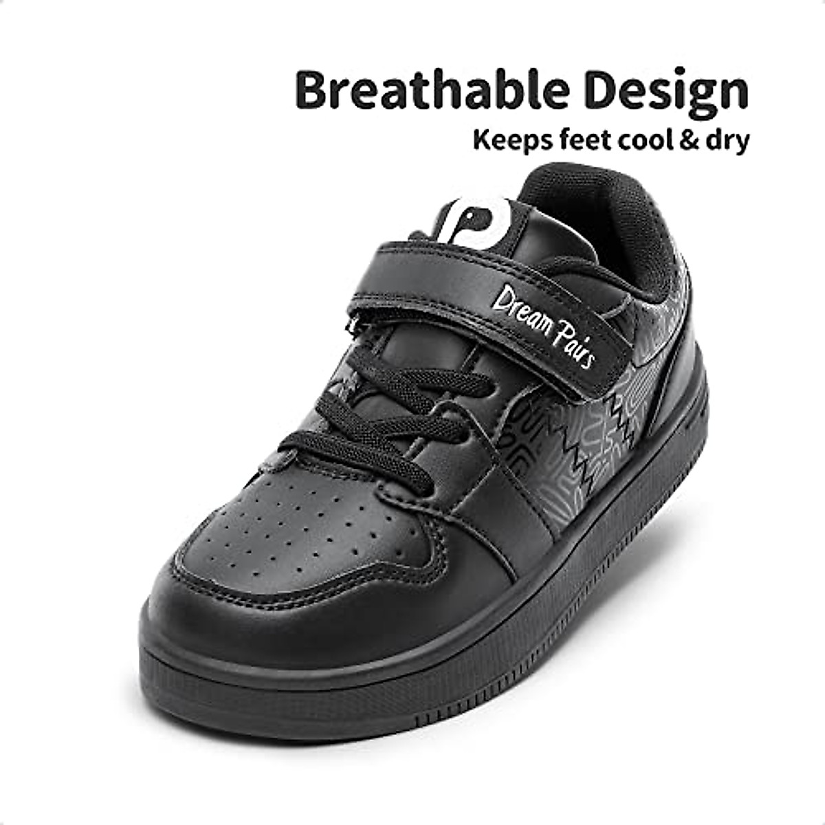 DREAM PAIRS Boys Girls Toddler Sneakers Kids Casual Lightweight Tennis Walking Shoes Black Size 2 Little Kid SDFS2211K