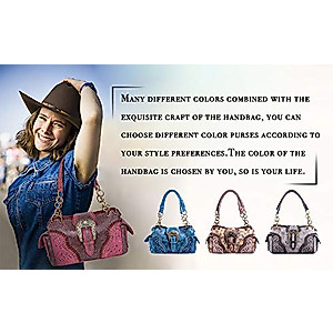 Montana West Handbag and Purse Concealed Carry Tote Bag for Women Leather Embroidered Western Design Satchel with Wallets Set MW823G-8085WCF
