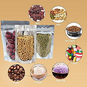 100-Pack Resealable Clear Mylar Bags for Food Storage, Stand up Smell Proof Mylar Food Storage Bags with Air Tight Zipper - Heat Sealable Small Packaging Bags (3.5" x 5.9")