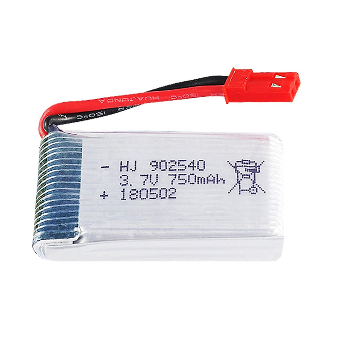 2 Pcs 3.7V 750mAh 25C 902540 Rechargeable Lipo Battery with USB Charger for X400 X300C X800 X500 HJ818H J819S Quadcopter RC Drone Spare Parts