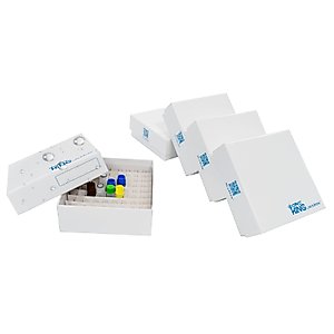 CryoKing Cardboard Cryogenic Lab Freezer Box 2 Inch Height 81-Well Microtube Storage Box, Plastic Coating Cryo Boxes, White Box, Case of 100