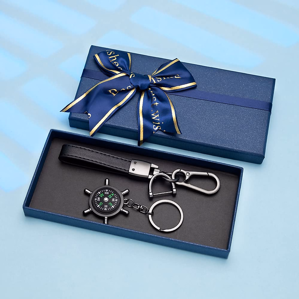 Key Chains for Car Keys, 360 Degree Rotatable Keychain for Men, Black Key Ring