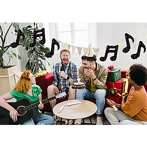 10PCS Music Note Balloons Black Foil Aluminum Balloon Birthday Party Music Themed Party Supplies Baby Shower Outdoor Party Wedding Decorations