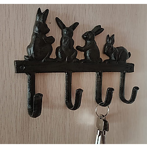 WINTENT Cast Iron Rabbit Wall Hook Rack (Rabbit-1)