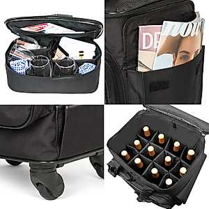 GOODHOPE BAGS Elevated 12 Bottles Wine Cooler with 4-Spinner Wheels