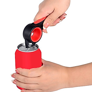 Kichwit Jar Opener for Weak Hands, Bottle Opener, Easy to Use (Red & Black)