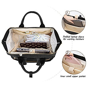 CURMIO Breast Pump Bag Backpack Compatible for Spectra S1, S2, Medela, Pumping Tote with Compartment for Cooler Bag, with Padded Laptop Sleeve for Working Moms, Black