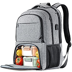 BIKROD Lunch Backpack, Business Anti Theft Durable Travel Laptop Backpack Gift for Men Fit 17 Inch Laptop, Large School Backpacks for Teen Boys Water Resistant Back Pack