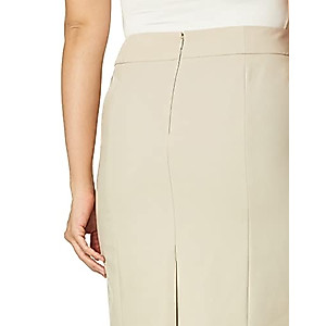 Calvin Klein Women's Straight Fit Suit Skirt (Regular Sizes), Khaki, 16 Plus