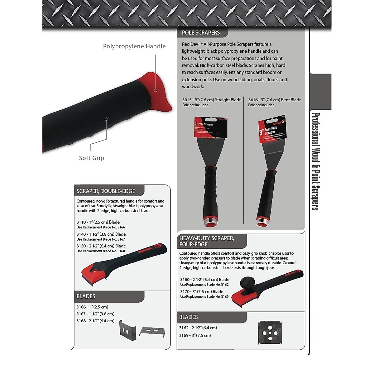 Red Devil 3150 Scraper with Contour Handle, 2.5", Black