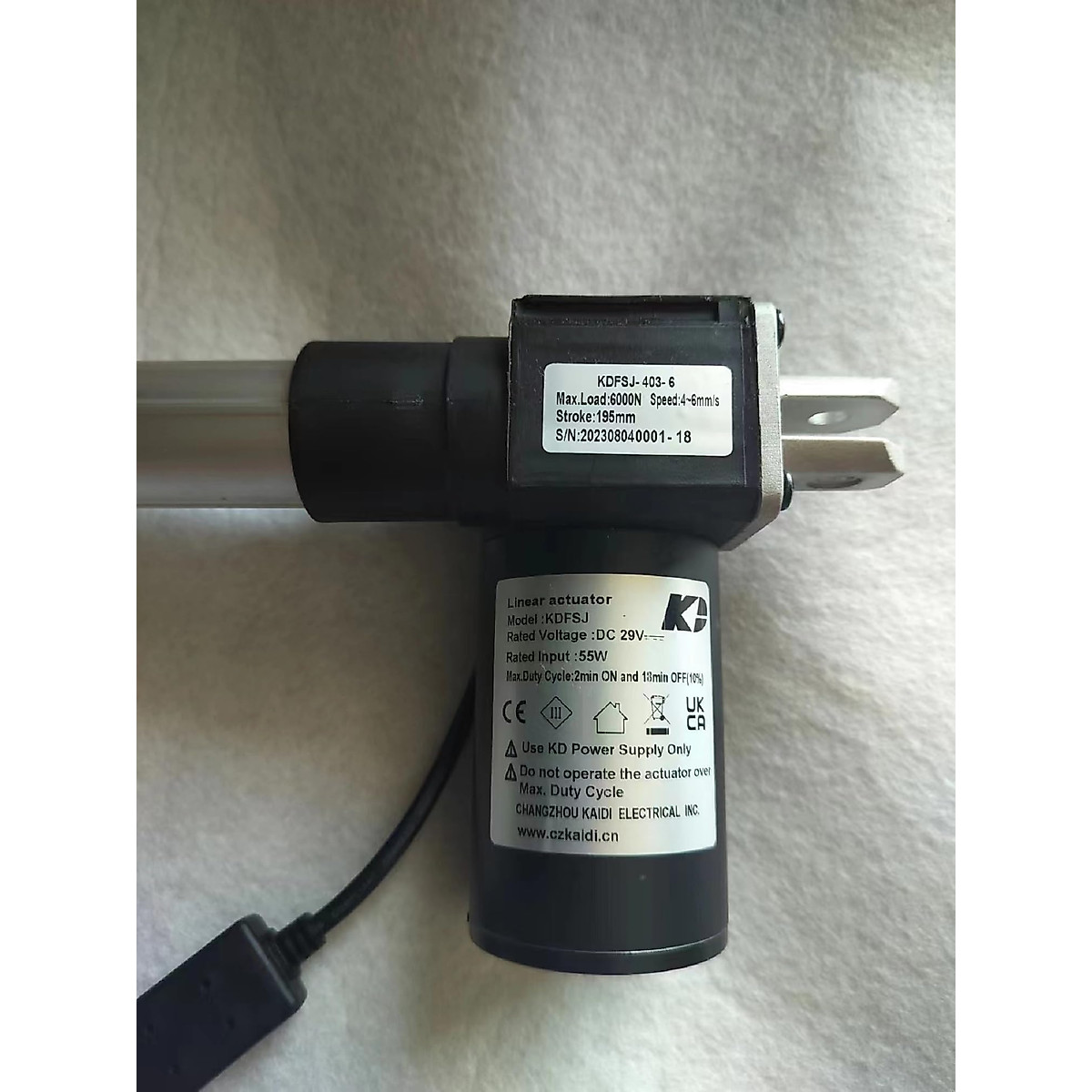 Kroshine Power Recliner Motor Replacement with Cord Model KDFSJ-403-6 Linear Actuator for Sofa Lift Chair Couch Massage Seat Bed, Aluminum