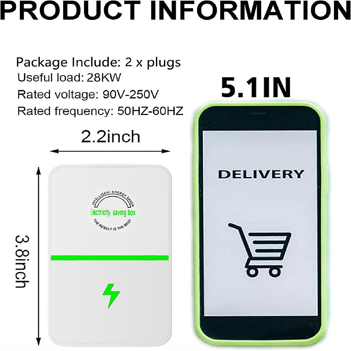 XnaSu 2024 New Power Saver Stop-Watt Energy Saving Device, Pro Power Saver, Household Power Saver Efficient Power Saver Box, Suitable for Household Office Market 90V-250V 30KW (5PCS)