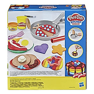 Play-Doh Kitchen Creations Flip 'n Pancakes Playset with 14 Play Kitchen Accessories, Preschool Toys, Kitchen Toys for 3 Year Old Girls and Boys and Up