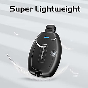 SHENMZ Mini Emergency Power Pod, [1500mAh] Keychain Portable Charger, Ultra-Compact External Fast Charging Power Bank Battery Pack Compatible for Android Phone-Black