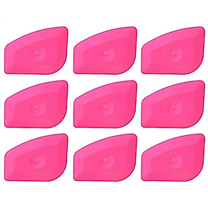 9PCS Vinyl Label Scraping Tool Soft Blue Squeegee Auto Stickers Decals Screen Printing Sign Making Craft Flat Scraper (Hard Pink)