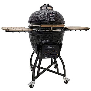 VISION Grills Ceramic Kamado (Large, Black Bundle)