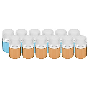 PATIKIL 12Pcs 30ml Reagent Bottles, PP Wide Mouth Round Bottles with Screw Cap for Lab Water Reagent Liquids Solid Sample Storage Seal, Clear