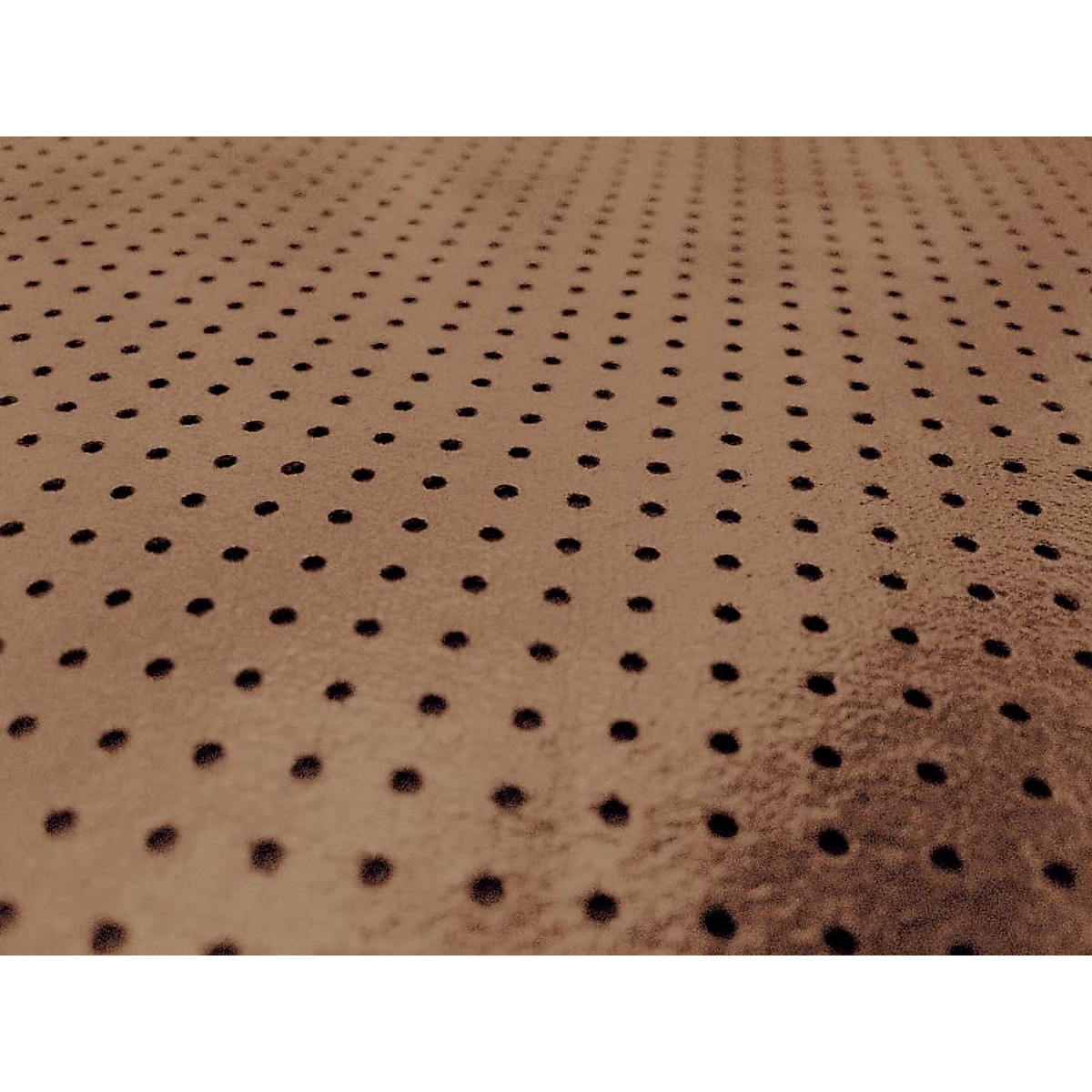 FABRICS FOREVER - Faux Leather Semi Perforated Tobacco Cinnamon Upholstery Fabric by the Yard - 54’’ Wide | Semi Perforated Tobacco Vinyl Fabric Material Faux Leather Sheets for DIY, Upholstery Crafts