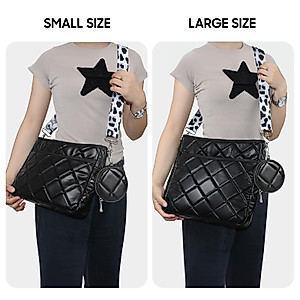 Quilted Crossbody Bags for Women, Unique Pattern Strap, Large Puffer Bag