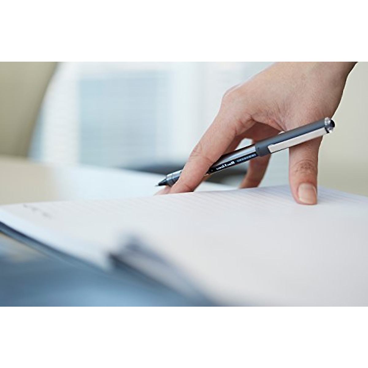 Uniball UB157 Fine Point Roller Ball Pens - Box of 12 - Purple