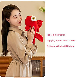 XIZHI Goldfish Plush Doll Soft Fish Stuffed Animal Plush Toy for Girls Boys (13.8"/Red)