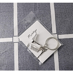 Meiligo® Fashion Woman Hairdresser Scissors Comb Stylist Key Chain Jewelry Pendant Hair Stylist Dryer Charm Necklace Set (Key Chain)