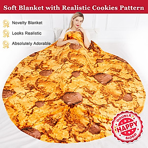 Jorbest Cookies Blanket for Adults and Kids, Double Sided Funny Food Throw Blanket for Everyone, Novelty Gifts for Teens, 285 GSM Soft Flannel Taco Blanket, 71 inches
