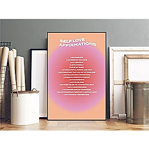 Affirmations Preppy Room Decor Aesthetic - 12x16 Inches Unframed Set of 3 Posters for Room Aesthetic - Inspirational Wall Art Room Decor for Teen Girls - Affirmation Wall Decor Living Room - Abstract Wall Art Bedroom - Apartment Decor - Pink Room Decor -