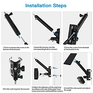 Koroao 2-in-1 Universal Pole Mount for Camera & Solar Panel Compatible with Blink Outdoor4/XT/XT2 Camera