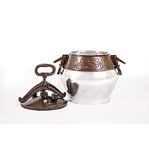 Afghan pressure cooker Model NR 9 quart (8.5 liter) capacity. Aluminum Uzbek Kazan pressure pot for indoor/outdoor cooking