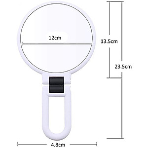 15x Magnifying Handheld Mirror,Travel Folding Hand Held Mirror,Double Sided Pedestal Makeup Mirror with 1/15x Magnification