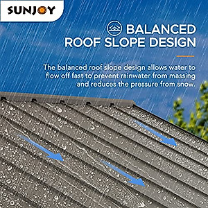 Sunjoy 12 x 14 ft. Hardtop Gazebo Premium Brown Cedar Wood Frame Gable Roof Gazebo with Ceiling Hook by SummerCove