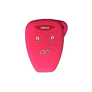 Hot Pink Silicone Rubber Keyless Entry Remote Key Fob Case Skin Cover Protector fit for 2006 2007 MITSUBISHI Raider