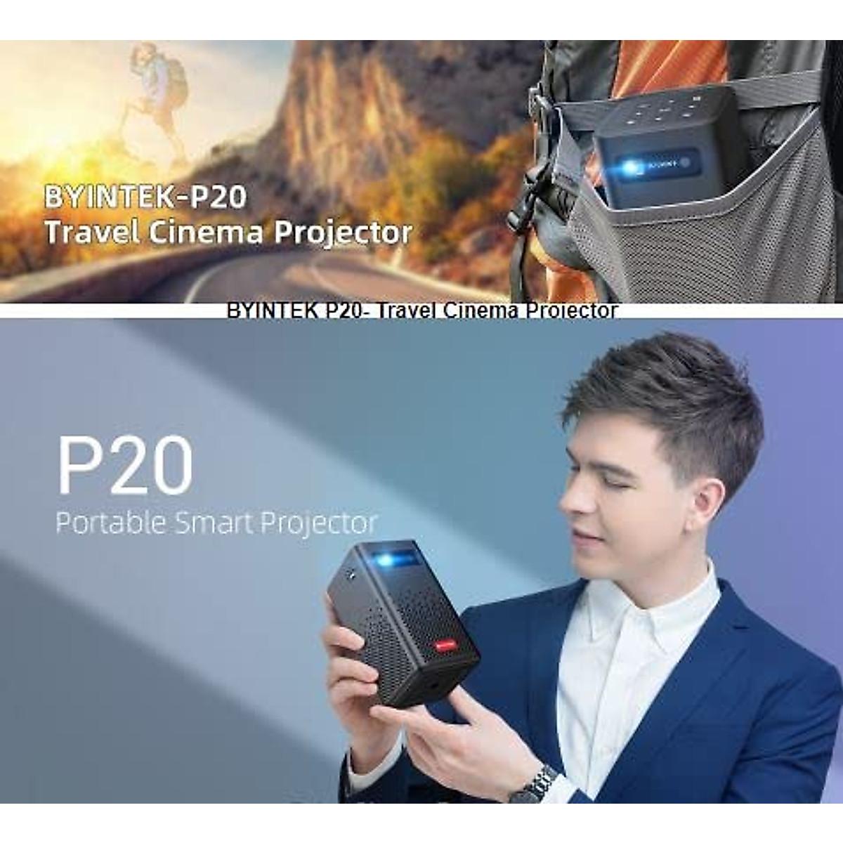 BYINTEK UFO P20 Android 9.0 OS WiFi Portable Smart Projector