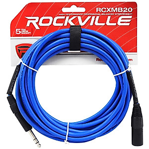 Rockville RPG15BT V2 15" Powered 1000W Speaker Bundle with & RCXMB20B 20' XLR to 1/4'' TRS Cable & (2) Speaker Stands & Rockville RWM1202VH Handheld Microphone & Mackie Mix12FX Compact Mixer (5 Item)