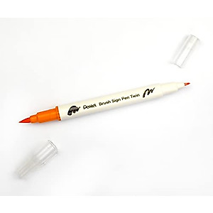 Pentel Brush Sign Pen Dual 30 Colors Set Fibre-Tip Pens with Two Flexible Writing Tips, Water-Based Ink, Assorted, (30 Pack)