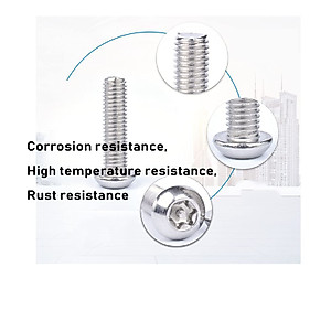 cSeao 20pcs M6 x 10mm Pin-in-Torx Button Head Security Screws, Tamper Proof Screws, 304 Stainless Steel (M6 x 10mm)