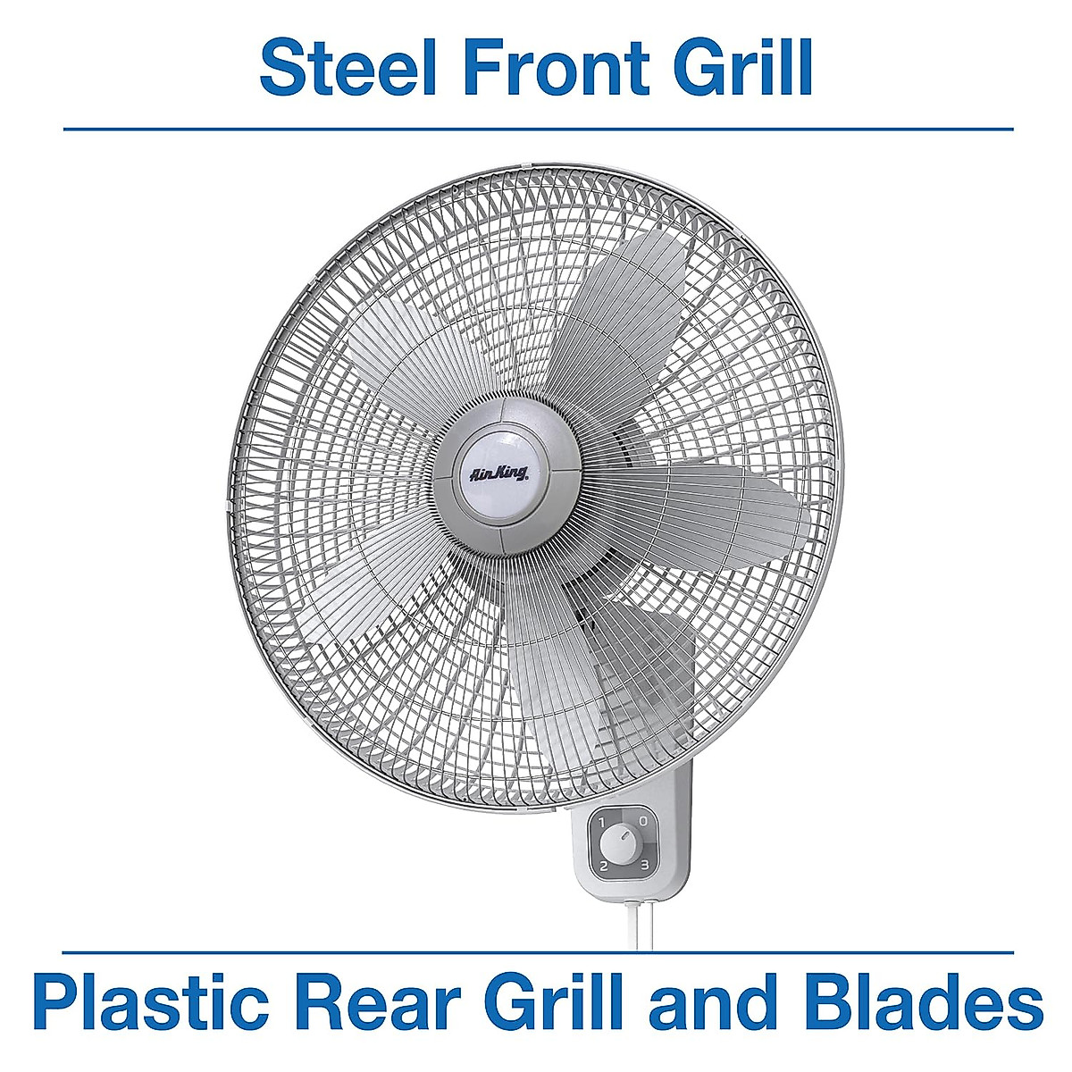 Air King 9018 Commercial Grade Oscillating Wall Mount Fan, 18-Inch , White