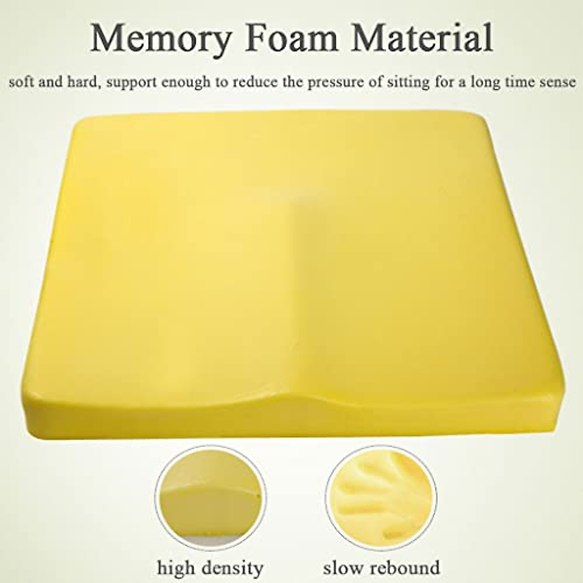 2pc Heightening Wedge Seat Cushion for Short People, Memory Foam Car Seat Cushion Comfortable Ergonomic Seat Pad Fit for Home Office Chair Car Seat Wheelchair, 18.1x14.5 Inch