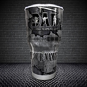 N NAMESISS All Over Printed Tumbler, LINEMAN Personalize Lineman Dad Tumbler, The Lineman The Myth The Legend, Gift For Line Worker, Normal Tumbler, Gift For Father, Gift For Him, Welder Father's Day