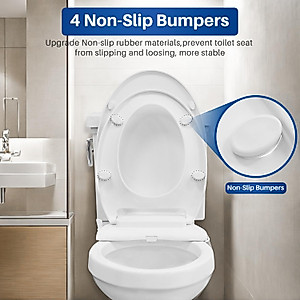 Non-Electric Bidet Toilet Seat, Elongated Swash Dual Nozzle System Seat with Adjustable Ambient Water, Easy Installation, White Bidet Attachment, Fit for Bathroom Toilet.